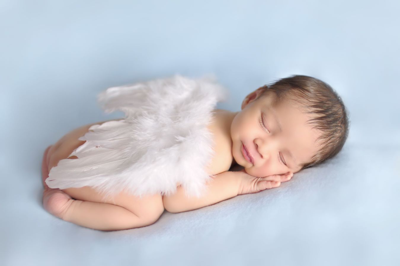 Tela polar azul bebé