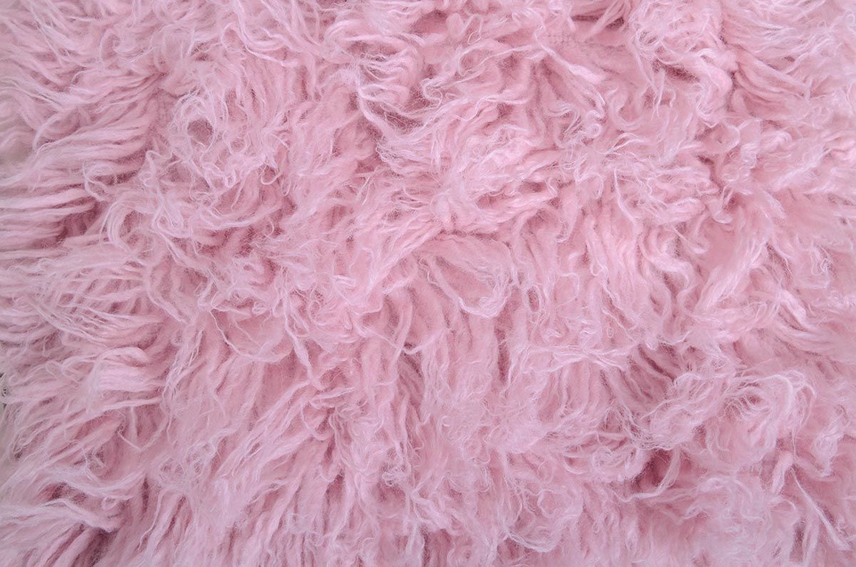 Pastel pink small flokati