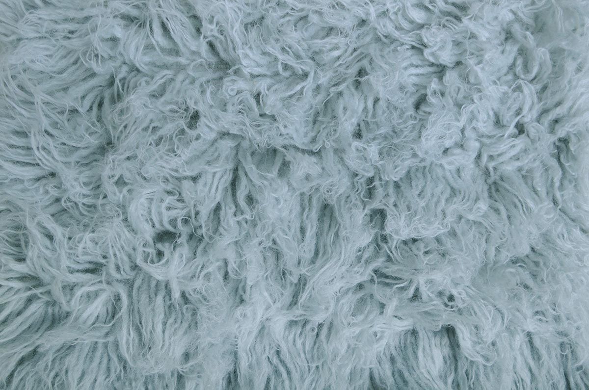 Flokati grande gris azulado