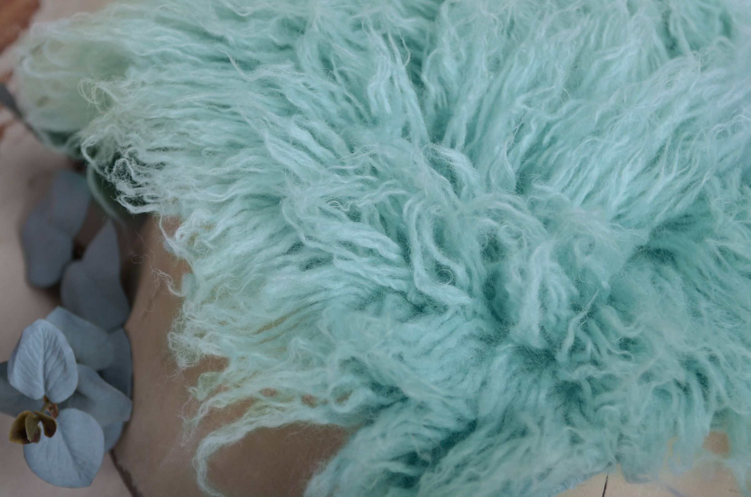 Flokati mediano azul mar