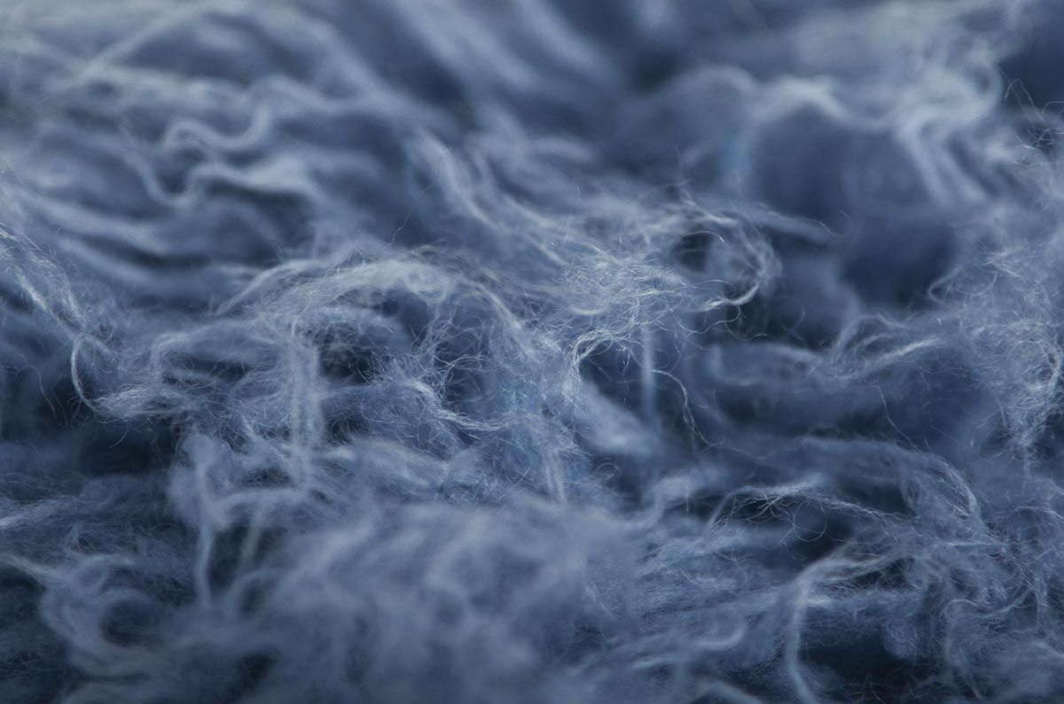 Denim blue large flokati