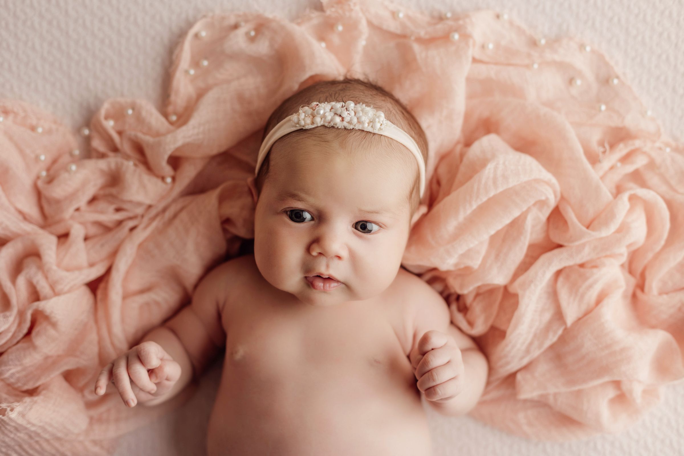 Pink wrap with pearls