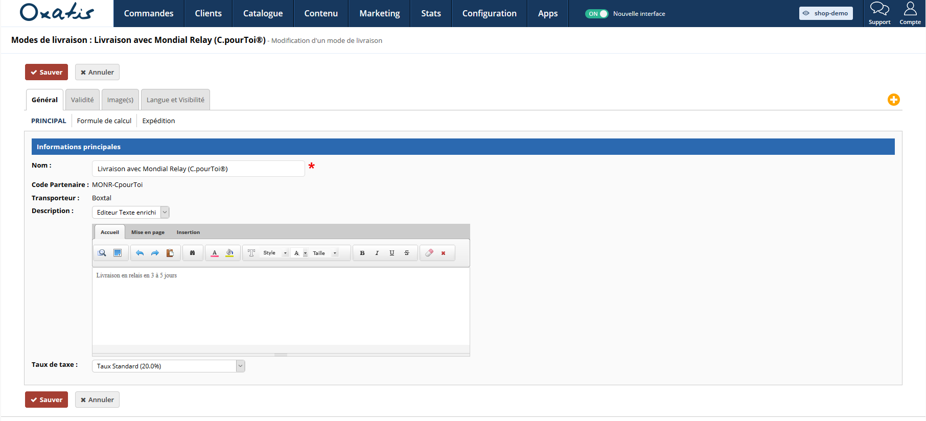 Oxatis Apps - Mondial Relay - Solution de Livraison