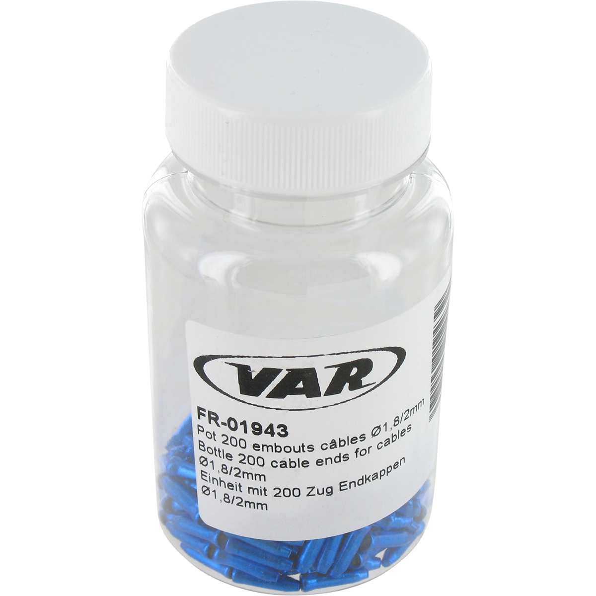 Bottle 200 cable ends for cables - blue