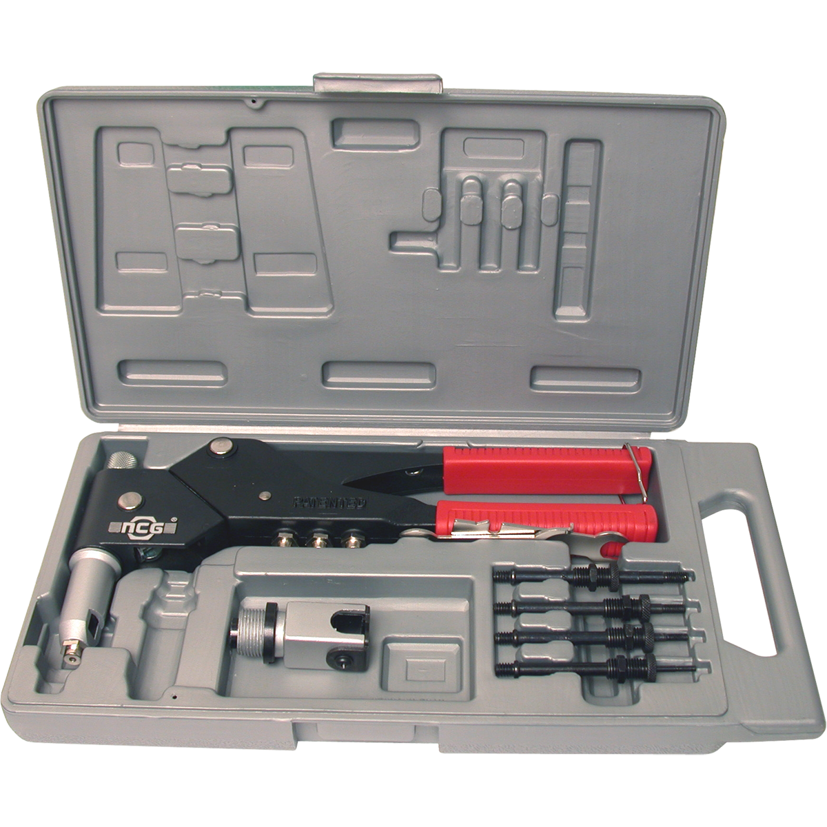 Pince à riveter p/ écrou aveugle avec 10 écrous M5