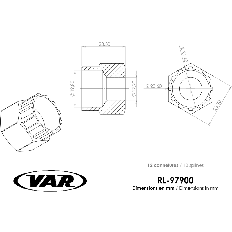 Démonte cassette Shimano Hyperglide - sur carte
